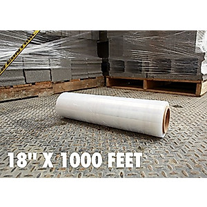18 Inches X 1000 Feet Tough Pallet Shrink Wrap, 80 Gauge Industrial Strength Plastic Film, Commercial Grade Strength Film, Moving & Stretch Packing Wrap, for Furniture, Boxes, Pallets (8-Pack)