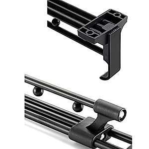 Autuwintor Hanger Rail Pull-Out Closet Rod Telescopic Wardrobe Pull Out Clothes Hanger Rail with Mounting Screws Top-mounted Black 14" Heavy Duty Retractable Quantity-1pcs