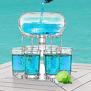 Kunpeng Shot Blasting Machine (with 6 Shot Blasting cups), Shot Blasting Machine, Party Supplies,6 Shot Glass Dispenser Holder