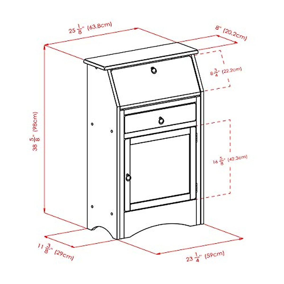 Winsome Wood Regalia Home Office, Walnut, Secretary Desk