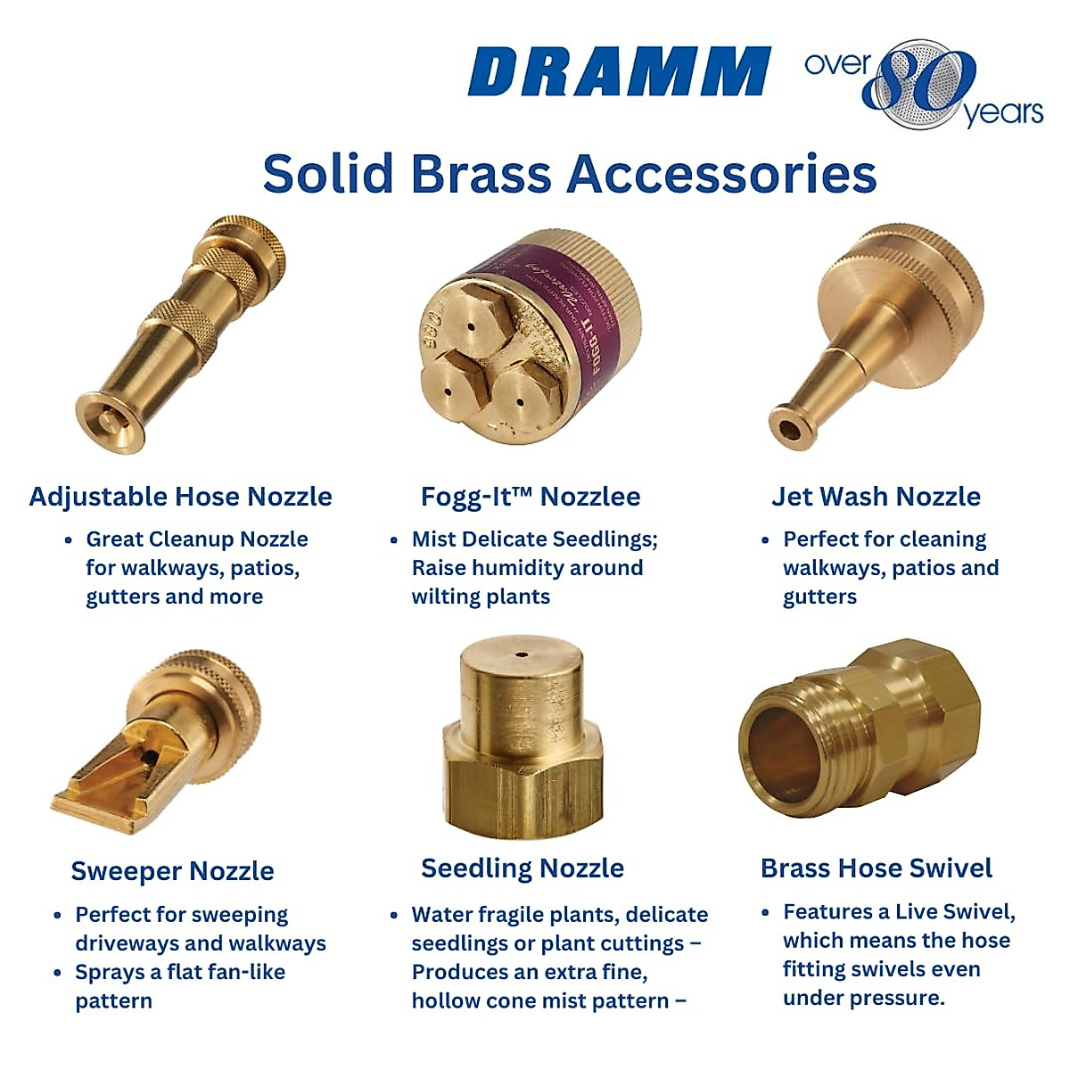 Dramm 22311 Heavy-Duty Brass Sweeper Nozzle