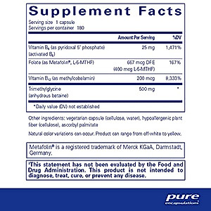 Pure Encapsulations Homocysteine Factors | Supplement to Support Normal Homocysteine Levels and Cardiovascular Health* | 180 Capsules