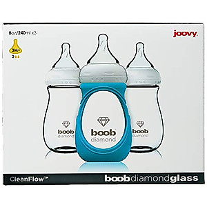 JOOVY Boob Diamond 8 Ounce 3 Piece with Turq Sleeve, 1.44 Pounds