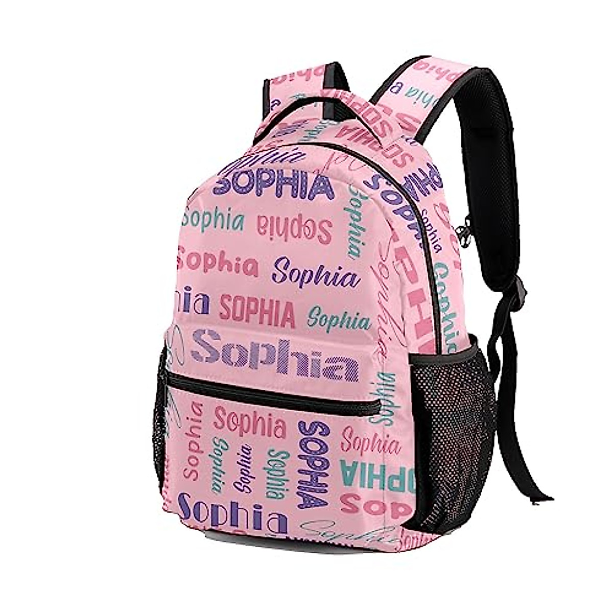 ZAACUSTOM Waterproof Personalized Backpack Bookbag with Name for Elementary Girls Boys, Fashion Custom School Bag Gift for Kids, Unique Customize Back Pack Book Bag, 1 Pack