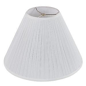 Aspen Creative 33134, Mushroom Pleated Traditional Spider Lamp Shade, White, 7" Top x 17" Bottom x 11-1/2" Slant