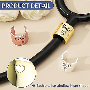 Zhamate Personalized Stethoscope Name Tag Custom Stethoscope ID Charm Accessories for Nurse Doctor Vet,Stainless Steel Engraved Stethoscope ID Tag,Graduation Gift,Short Pillar