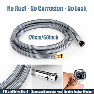 Kitchen Faucet for 150259 Moen Replacement Parts, Pull Down Hose, Sink Sprayer Replacement, Compatible With Moen Parts 187108 Reflex, Brass Connector, 68 Inches