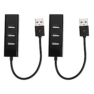 Salaty 4‑Port Hub, USB2.0 Hub 2Pcs Plug and Play for Notebooks(4USB Interface-Black, Pisa Leaning Tower Type)