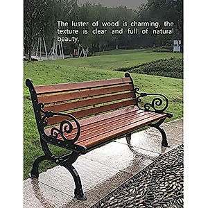 Garden Benches , Patio Bench Park Bench Outdoor Conversation Couch, Outdoor Solid Wood Garden Bench, Anti- Corrosion Wood Cast Iron Frame Park Bench, Outdoor Porch Decorative Terrace Bench (Size : 120