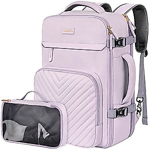Travel Backpack for Women, Airline Approved Carry on Luggage Backpack with a Toiletry bag, Travel Essentials, College Backpack Fits 15.6 Inch Laptop with a Anti-theft Pocket, Gifts for Women, Purple