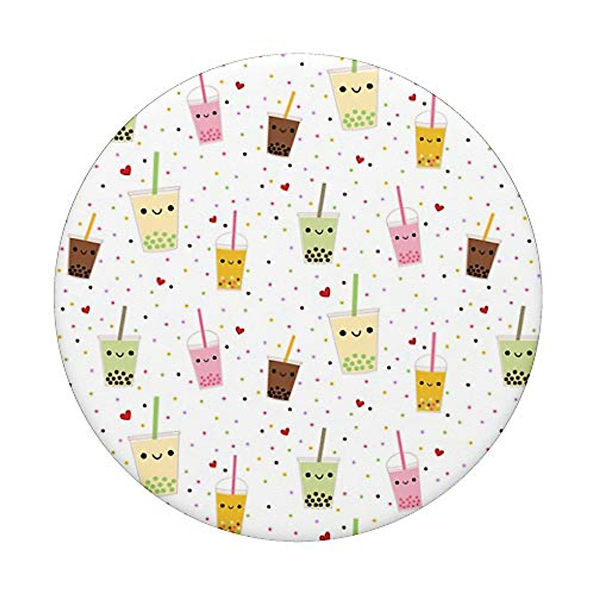 Happy Boba Tea Bubble Tea Milk Tea - White Phone Accessory PopSockets PopGrip: Swappable Grip for Phones & Tablets