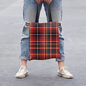 Tote Bag for Women,Colorful Innes Clan Scottish Plaid Cute Bags Hand bags for Travel, Work
