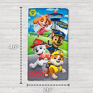 Paw Patrol Kids Soft Lightweight 2 Piece Sleeping/Slumber Bag and Sling Bag Set, 46"(L) X 26"(W), (Official Licensed Paw Patrol Product) by Franco