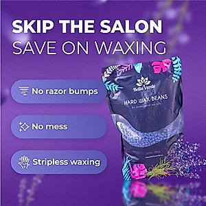 Bella Verde Wax Beans 2.2lb - Hard Wax Beads for Hair Removal - Brazilian Eyebrow Home Body Wax for Men Women - Hot Wax for Brazilian Body Legs Eyebrows Face Lips Armpits