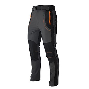 Kuseeker Mens Stretch Work Hiking Pants Quick Dry Lightweight Waterproof Outdoor Travel Climbing Fishing Pants Gray 38