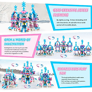 Friends Building Blocks Toys for Girls Age 6-12 Princess Castle Building Sets for Girls Magical Ice Palace Toy Castle Blocks Kit STEM Learning Roleplay Blocks for Kids Girls Christmas Birthday Gifts