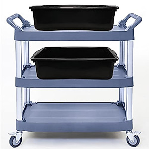 Gloreen 4 Pack Bus Box Commercial, 13 L Dirty Dish Bin Utility Tub, Black