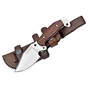 ALZAFASH Horizontal Carry Knife, Tracker Knife with Sheath, Hunting Knife with 1095 Carbon Steel Blade, Camping Knife, Hiking Knife