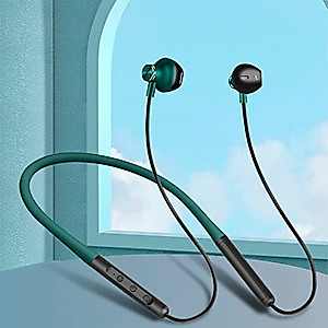 ZXQ Q2 Wireless Neckband Bluetooth Headphones, Neckband Earbuds with Magnetic, Wireless Sport Earphones with Microphone,Upgrade 15Hours Playtime,USB Type C Charge,with Carry Case Ear Hook (Green)
