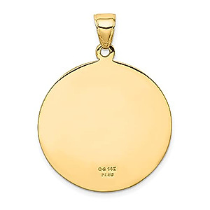 IceCarats 14K Yellow Gold Saint Christopher Medal Patron of Travelers Athletes Protection Necklace Christian Religious Pendant Faith Charm 40mm x 29.7mm Only