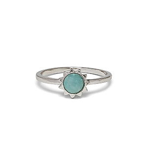 Pura Vida Silver Sunkissed Ring - Chalcedony Stone, Brass Base Band - Size 7