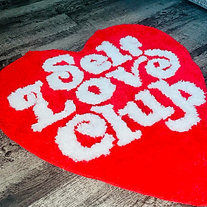 LUXAPE Self Love Club Rug - Tufted Hypebeast Rug - Handmade & Premium - 25in (65cm) - Bedroom Bathroom Kids Nursery Home Office - Girls Don't Cry Rug - Hypebeast Room Decor - Luxape Rug