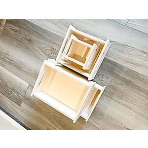 Bush Acres DANI- Montessori Storage Bins Set of 4 - Wooden Storage Boxes - Unfinished wood crate containers for organizing and storing