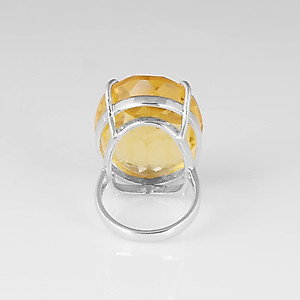 GEMHUB 925 Sterling Silver Yelllow Citrine Silver Ring, Oval Cut Man Ring, Women Ring, Citrine Women Ring