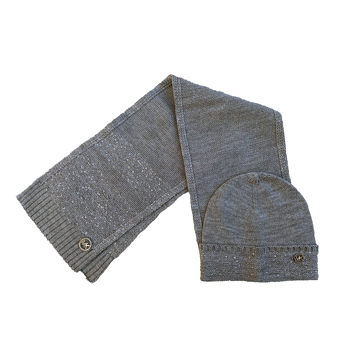 Michael Michael Kors Women`s Scarf And Hat 2 Piece Gift Set (Grey(539235C-052), One Size)