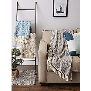 DII Transitional, Basketweave Woven Throw, 50x60, Teal