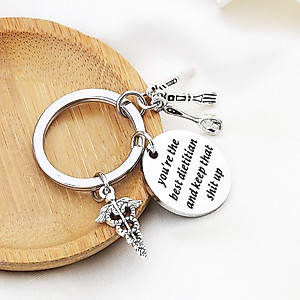 bobauna Dietitian Keychain You're The Best Dietitian And Keep That Shit Up Appreciation Gift For Dietitian Nutritionist (best dietitian keychain)