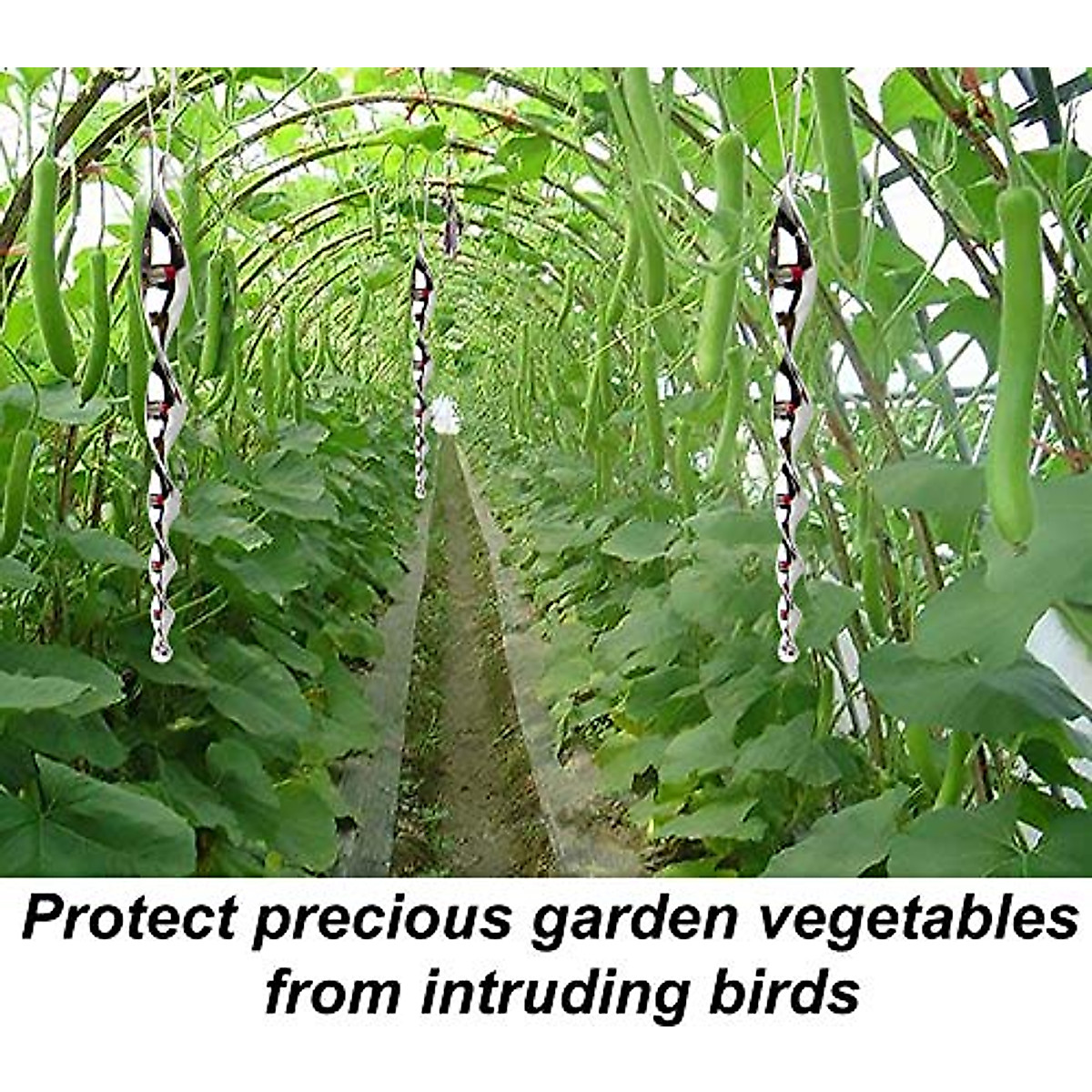 Home-X Bird Repellent Reflective Scare Rods-Ornaments, Outdoor Hawk and Duck Deterrent, Ornamental Spiral Deterrent Control Device-11 (6-Pack)