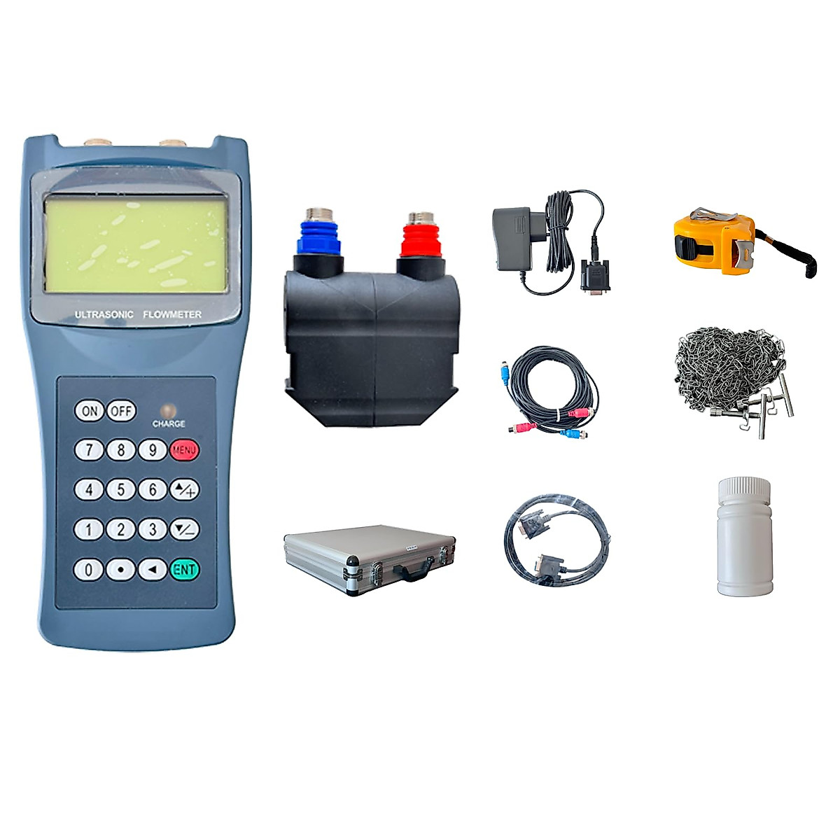 SULMILE TDS-100H-M2 Ultrasonic Flow Meter Flowmeter Water Flowmeter with Medium Size M2 Clamp on Transducer for DN50-700mm Pipe