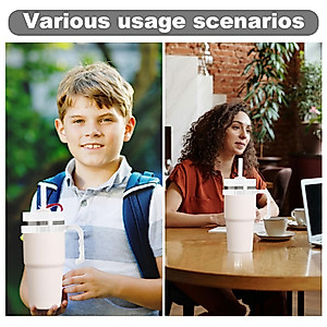 2pcs Tumbler Handle for Stanley 20oz Quencher H2.0 Flowstate Tumbler, Tumbler Handle Attachment 20oz Anti-Slip Car Cup Holder Friendly Improved Grip for Cup Accessories (White)