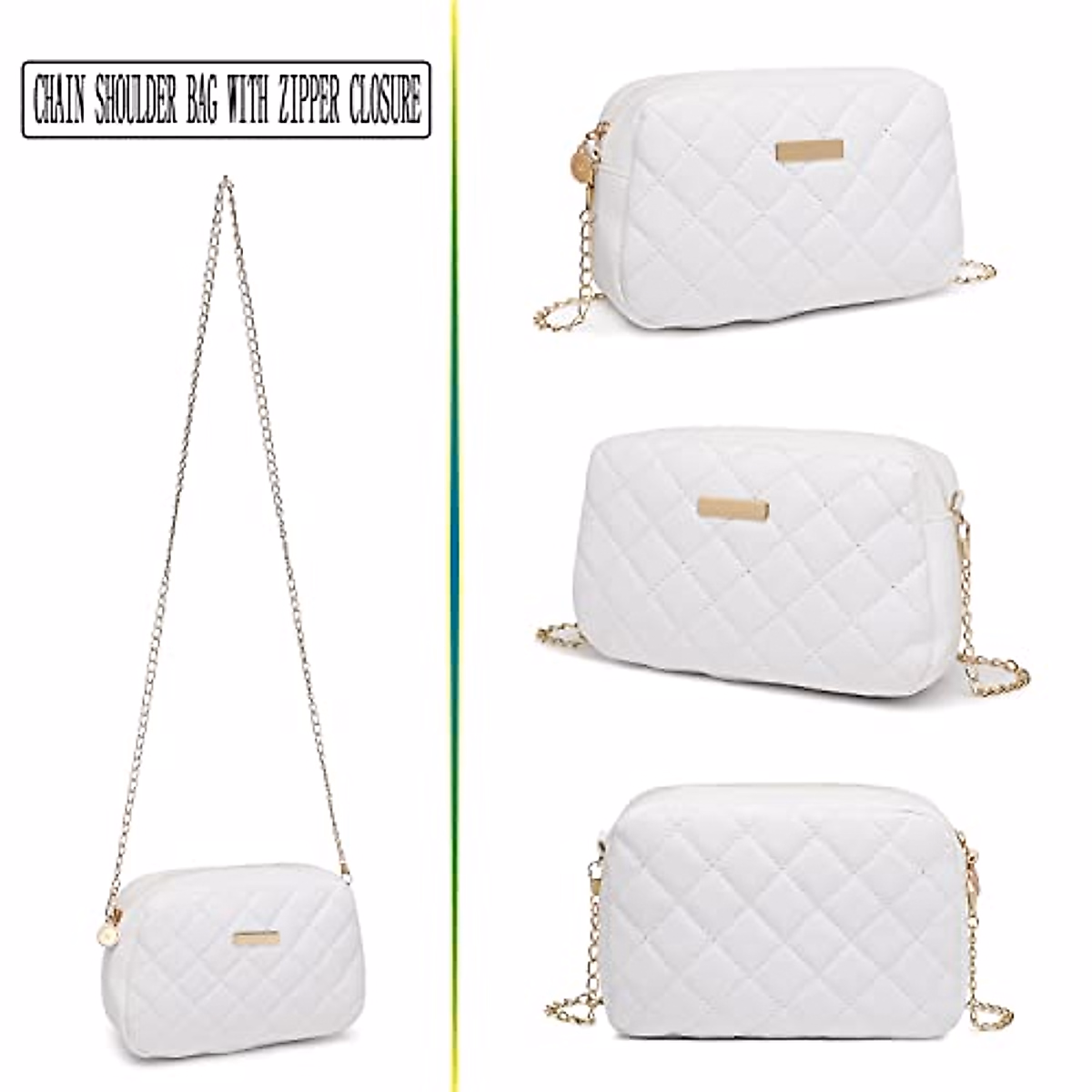 EIMAQ Shoulder Bags Messenger Tote Bag leather Handbag Crossbody Bags Crossover For Women Purses with Strap Stylish Clutch Purse for Women (white)