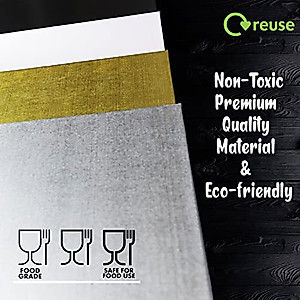 [ 16 Pack ] Square Cake Drums in 2 Sizes and 4 Colors - Black, Gold, Silver & White. 10 Inch and 12 Inch - 1/2 Inch Thick with Smooth Edge. Use as Cake Base, Cake boards and its Reusable