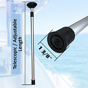 Pactrade Marine Boat Cover Support Poles Adjustable - 34-Inch to 60-Inch (Single) | Aluminum Adjustable Boat Cover Poles for Jon Boat, Pontoon, Bimini Top, Tarp