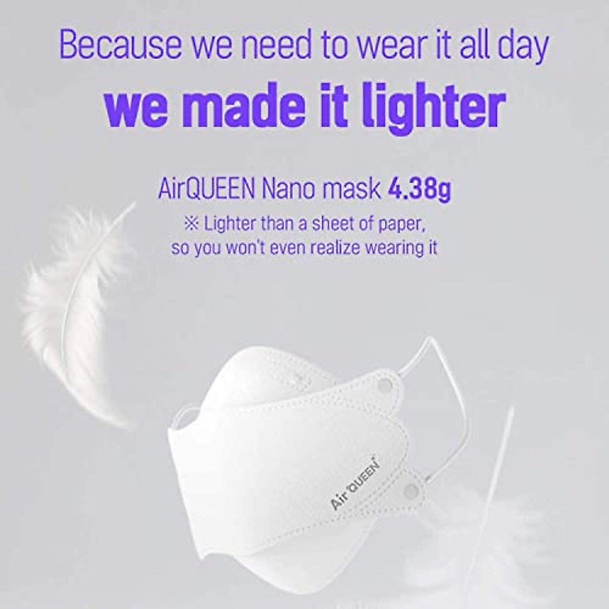 [30 Pack] Air-Queen Nano-Mask | White | Nanofiber Filter | Ultra Thin | 3-Layer Face Mask for Adults | Individually Packed (30 Pack, White)