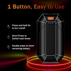 Nicelemon Electric Hand Warmers Rechargeable 2 Pack, Reusable Handwarmers, Portable Pocket Heater for Camping, Hunting, Golf, Gift for Men Women (Black)