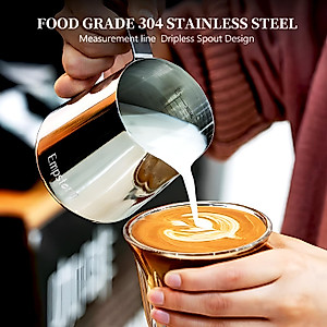 Empstorm Espresso Machine 20 Bar, 3 in 1 Espresso Maker with Milk Frother Steam Wand for Latte & Cappuccino - Espresso Accessories Stainless Steel Milk Frothing Pitcher 12 Oz with Decorating Pen