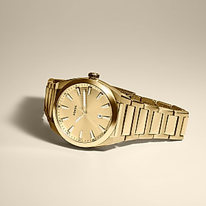 Fossil Men's Everett Quartz Stainless Steel Three-Hand Watch, Color: Gold (Model: FS5965)