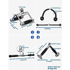 POWER GUIDANCE Triceps Pull Down Attachment, Cable Machine Accessories for Home Gym, Lat Pull Down Attachment Weight Fitness