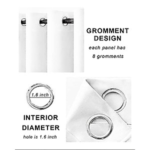 SNITIE White 96in Long Velvet Curtains with Grommet, Super Soft Thermal Insulated Noise Reducing Thick Light Filtering Velvet Drapes for Living Room and Bedroom, Set of 2 Panels, 52 x 96 Inch Long