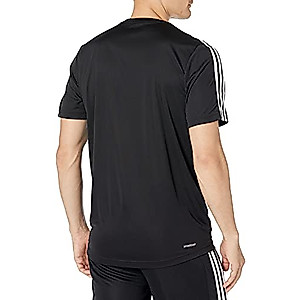 adidas Men's AEROREADY 3-Stripes Tee, Black/White, Medium