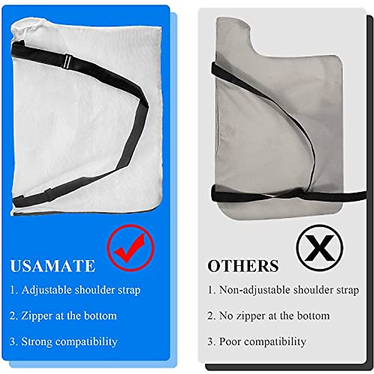 530095564 Blower Leaf Vacuum Bag - for Husqvarna Craftsman Poulan Pro Poulan Weed Eater Roper Sears Rally EHP & Yard Pro 530095599 Leaf Vacuum Bags Bottom Zippered Design- 2 Pack