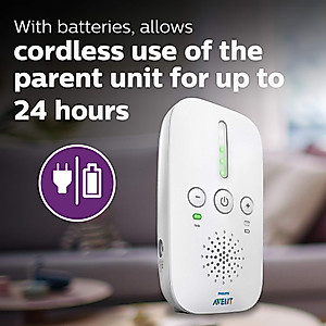 Philips AVENT Audio Baby Monitor DECT, White, SCD502/10
