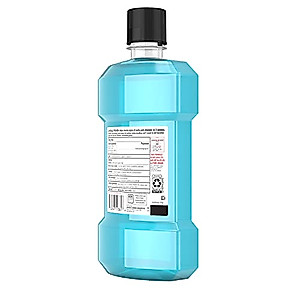 Listerine Gum Therapy Antiplaque & Anti-Gingivitis Mouthwash, Antiseptic Oral Rinse to Help Reverse Signs of Early Gingivitis Like Bleeding Gums, with Menthol & Thymol, Glacier Mint, 1 L Pack of 2