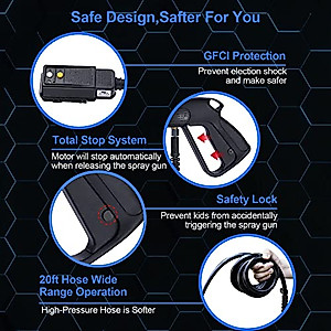 Electric Pressure Washer, 1800W High Power Washer, 2.11GPM Professional Electric Pressure Cleaner Machine with 4 Nozzles Foam Cannon,Best for Homes, Patios, Garden, Blue