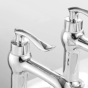 Bathtub Basin Pillar Taps Pair Plating Single Cold and Hot