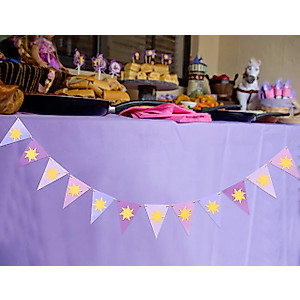 WAWOO Highchair Banner for 1st Birthday - Purple Sun Flag Banner, Purple Sun Hanging Bunting Banner, Purple Sun Birthday Party, Photo props,Purple Birthday Decoration (Flag Banner)